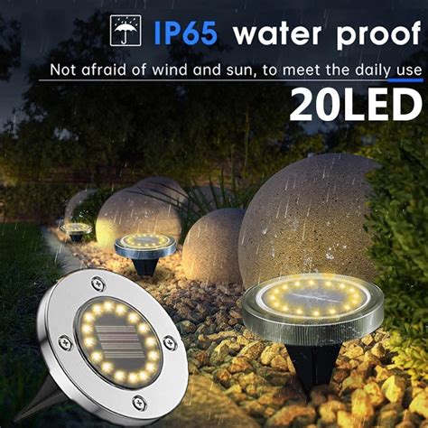 야외 태양광 Led 조명 20led 태양광 지상 조명 방수 조명 지하 감지 조경 조명 정원 잔디 통로 Aliexpress