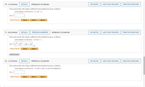 Solved Find A Polynomial With Integer Coefficients That