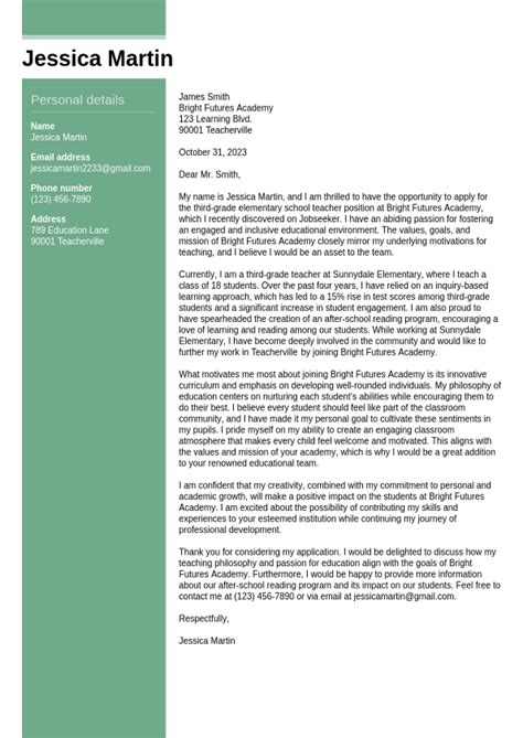 High School Cover Letter Example Jobseeker