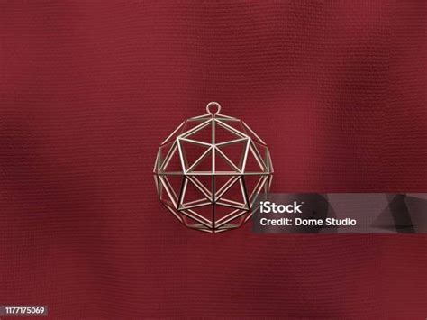 빨간 편평한 장면 직물 질감 금 금속 객체 장식 크리스마스 개념 3d 렌더링 3차원 형태에 대한 스톡 사진 및 기타 이미지 3차원 형태 개념 개체 그룹 Istock
