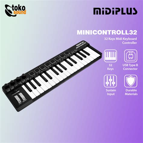 recording and daw keyboard controller midiplus minicontrol 32 mini