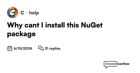 why can t i install this nuget package c