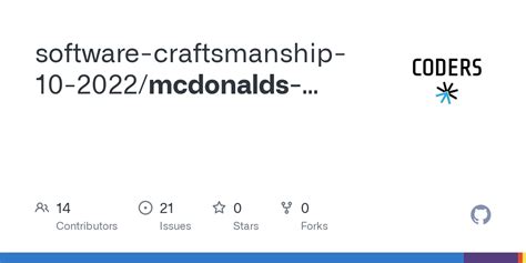 Github Software Craftsmanship 10 2022mcdonalds Coders App