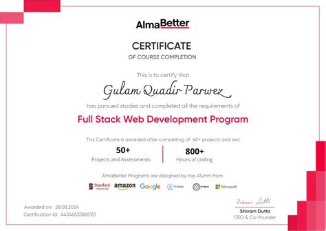 Gulam Quadir Parwez On Linkedin Almabetter Certification Almabetter