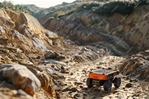 Automated Surveying Robot Mapping Terrain Premium Ai Generated Image