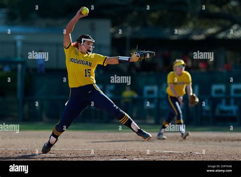 Michigan Wolverines Pitcher Haley Ferguson 15 During An Ncaa Softball