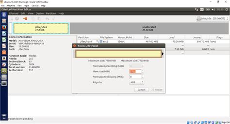 Partitioning Extending Disk Size Ubuntu 1604 Virtualbox Vhd Windows 10 Host Ask Ubuntu