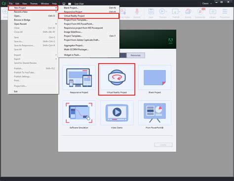 Adobe Captivate 2019 Features Create Virtual Reality Project