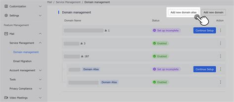 Admin Add A Domain Alias