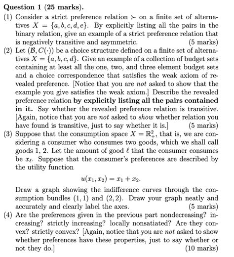 solved question 1 25 marks 1 consider a strict