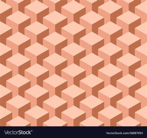 Seamless 3d Geometrical Pattern Of Cube Columns Vector Image