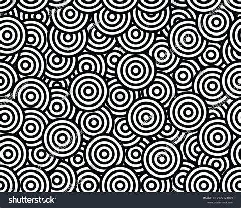 Overlapping Concentric Circles Repeating Black White Stock Illustration 2222124029 Shutterstock