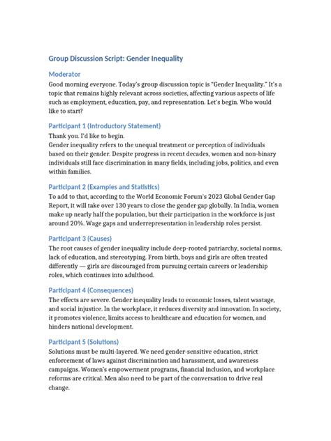 Gd Script Gender Inequality Pdf