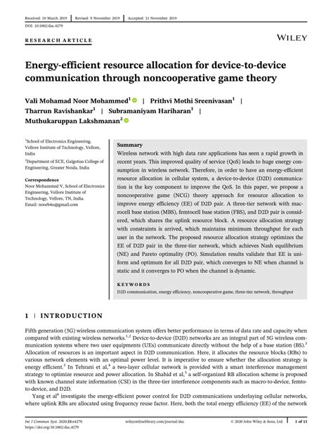 Energy Efficient Resource Allocation For Device To Device Communication