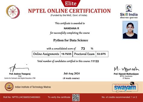 nandana r on linkedin datascience ai nptel learningneverstops iitmadras machinelearning…