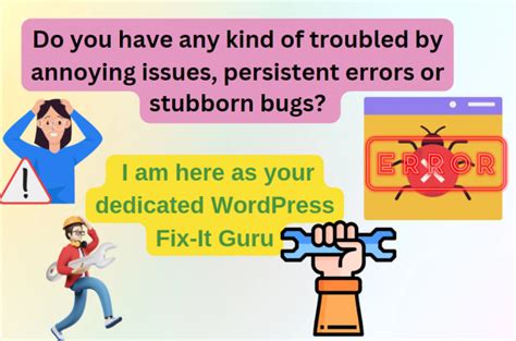 Fix Wordpress Issues Errors And Bugs By Cyber Tonmoy Fiverr