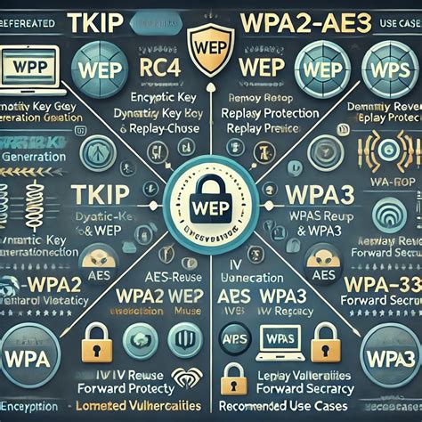 Tkip Wep Wpa2 Aes And Wpa3 Protocols Highlights Their Encryption Algorithms Security