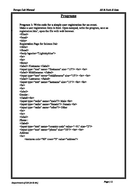 Dev Ops Lab Programs 1 To 4 Devops Lab Manual B Ii Sem Programs Program 1 Write Code For A
