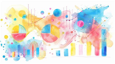 A Vibrant Watercolor Illustration Symbolizing Data Analysis Growth Progress Success And Strategy