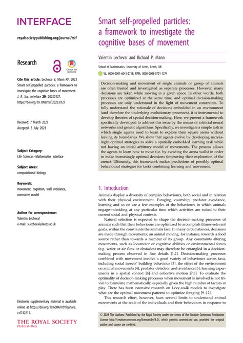 Pdf Smart Self Propelled Particles A Framework To Investigate The