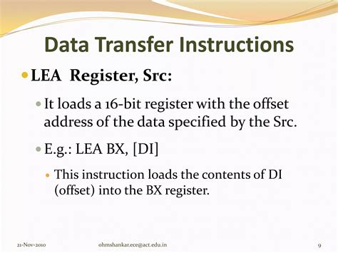 Instruction Set Of 8086 Pptx