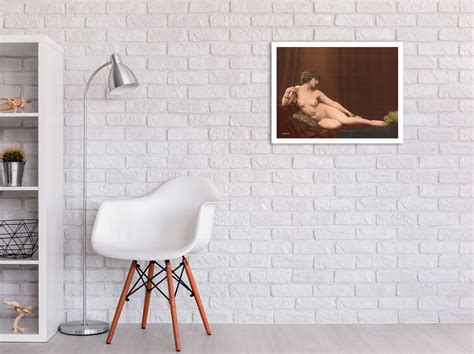 Reclining Nude Ii Classic Vintage French Nude Hand Colored Tinted