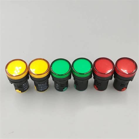 DC 36V AC 380V 22mm Power LED Signal Indicator Light Lamp AD16 22DS 10pcs In Indicator Lights