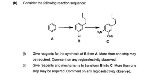 Solved B Consider The Following Reaction Sequence ABC I Chegg