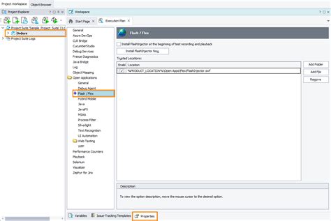 Project Properties Flashflex Options Testcomplete Documentation