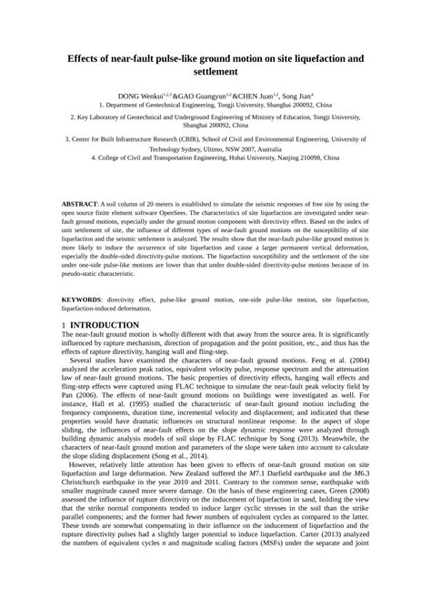 Pdf Effects Of Near Fault Pulse Like Ground Motion On Site