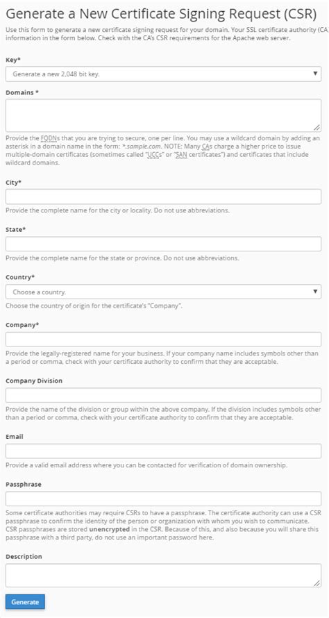 How To Generate Private Key And Csr In Cpanel