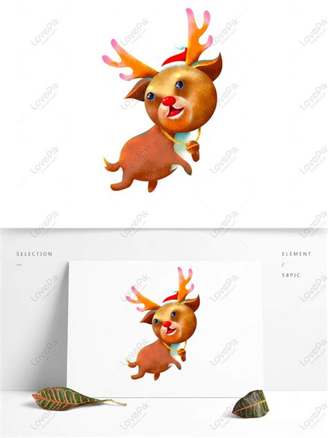 만화 그린 엘크 디자인 크리스마스 일러스트 Png 및 벡터 이미지 무료 다운로드 Lovepik