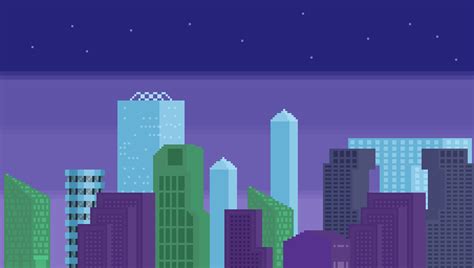 [wip] side view city skyline artwork aseprite community