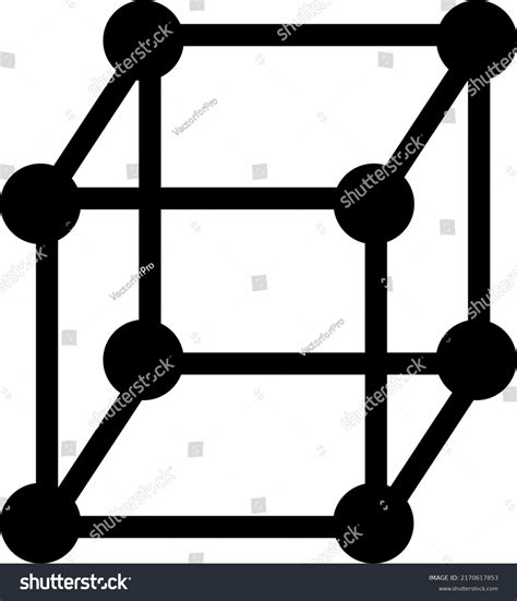 Vector Cubic Molecule Black White Stock Vector Royalty Free