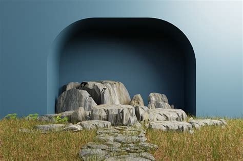 자연석과 콘크리트 연단은 제품 프레젠테이션을 포장하기 위한 빈 쇼를 위한 자연 배경에 있습니다 제품의 배경 녹색 나뭇잎이 있는 장면 받침대를 조롱하십시오 3d 렌더링 0명에