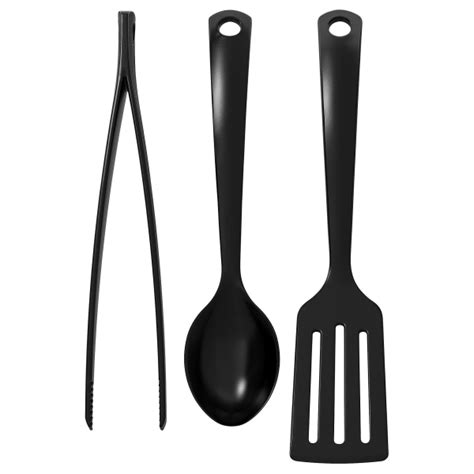 GNARP ГНАРП Кухонные приборы, 3 предм, черный - Кухонные инструменты IKEA