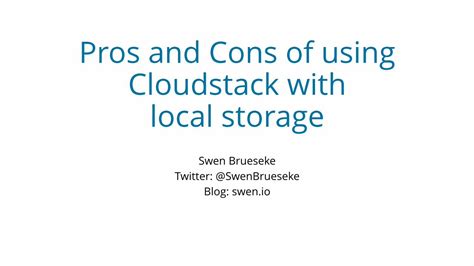 pdf pros and cons of using cloudstack with local storage · 10