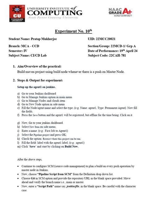22mcc20021 Cicd 10 Pdf Version Control Computer Programming