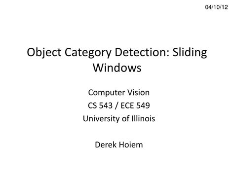 Ppt Object Category Detection Sliding Windows Powerpoint