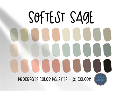 Softest Sage Procreate Color Palette Etsy