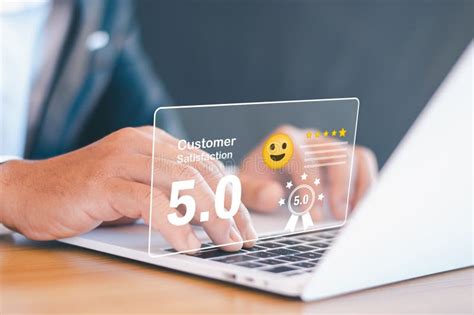 Service Experience Rating Via Online Application Customer Satisfaction Survey Concept Stock