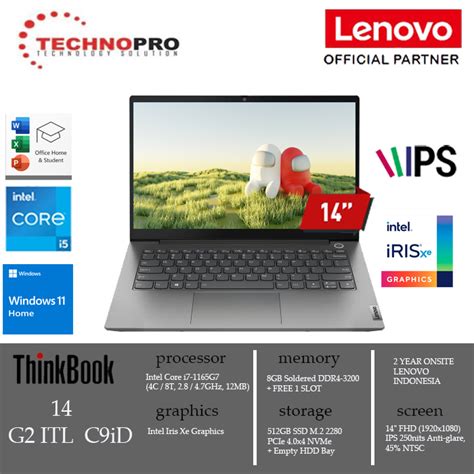 Jual Lenovo Thinkbook G Itl C Id Intel Core I G Gb Gb Ssd Intel Iris Xe