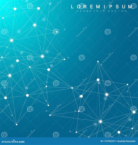 Global Network Connections With Points And Lines Wireframe Background