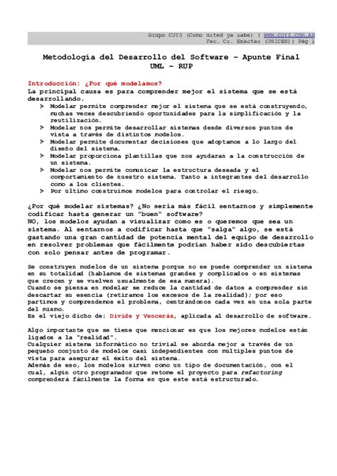 Pdf Metodología Del Desarrollo Del Software Apunte Final Uml Rup