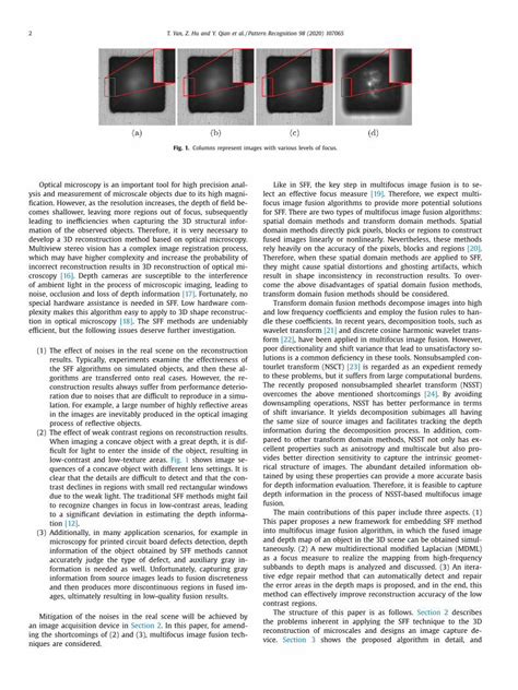 Pdf 3d Shape Reconstruction From Multifocus Image Fusion Using Cmsdata