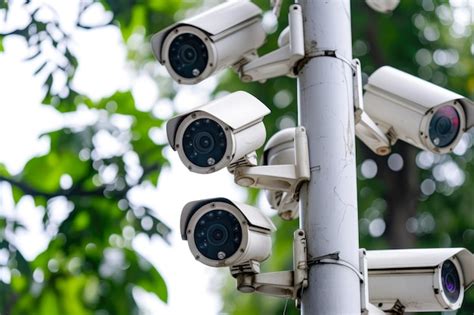 Premium Photo Urban Watch Array Of Security Cameras
