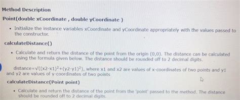Solved The Point Class Is Used For Representing A Point With