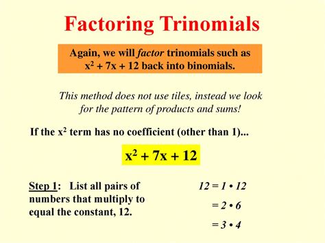 Factoring Trinomials Ppt Download