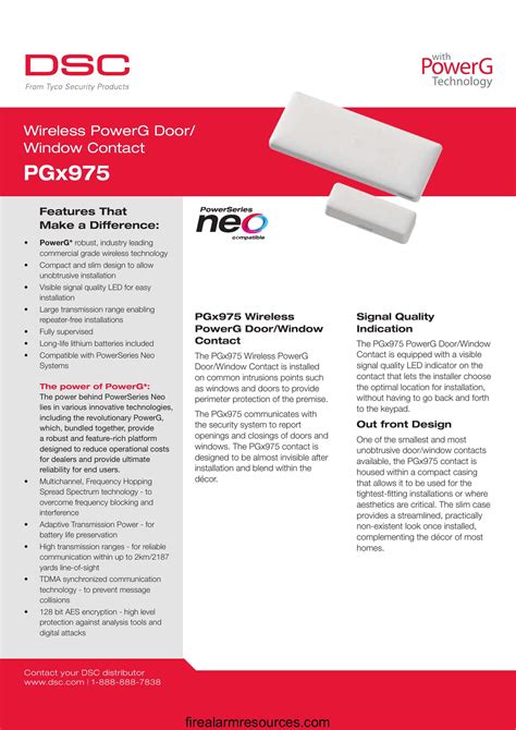 Dsc Wireless Vanishing Door Window Contact Ev Dw4975 Download Fire Alarm Documents