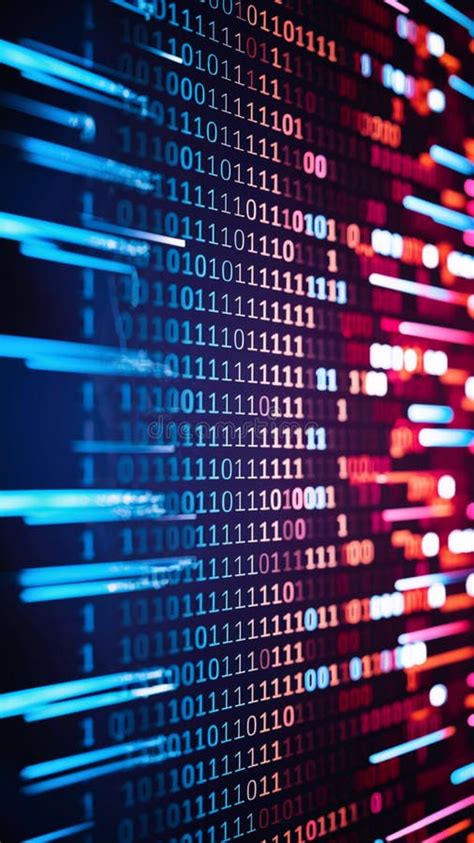 Binary Numbers Arranged As Digital Code Colorful Shades Evoke Data